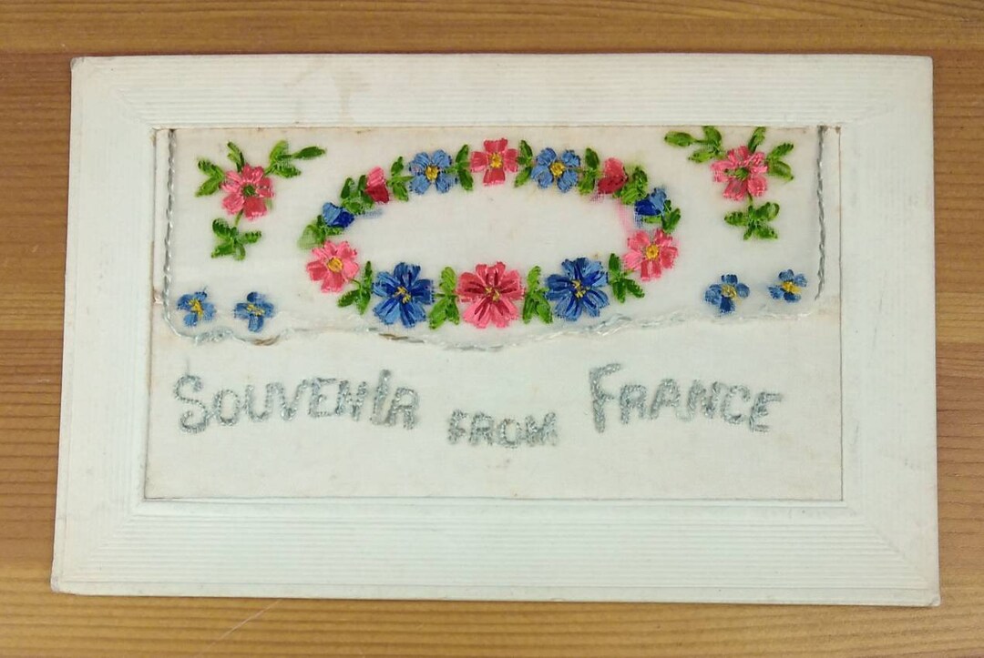WW1 Embroidered Silk Postcard Souvenir From France (K1) - Etsy