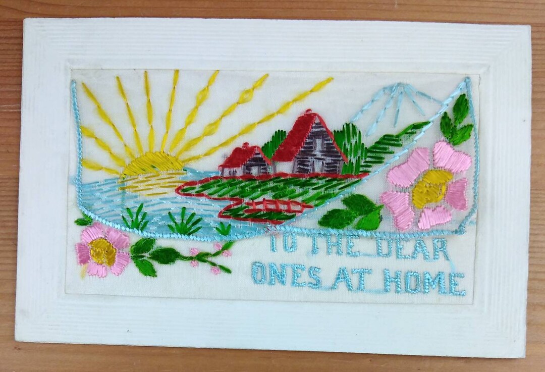 WW1 Embroidered Silk Postcard to the Dear Ones at Home (K1) - Etsy