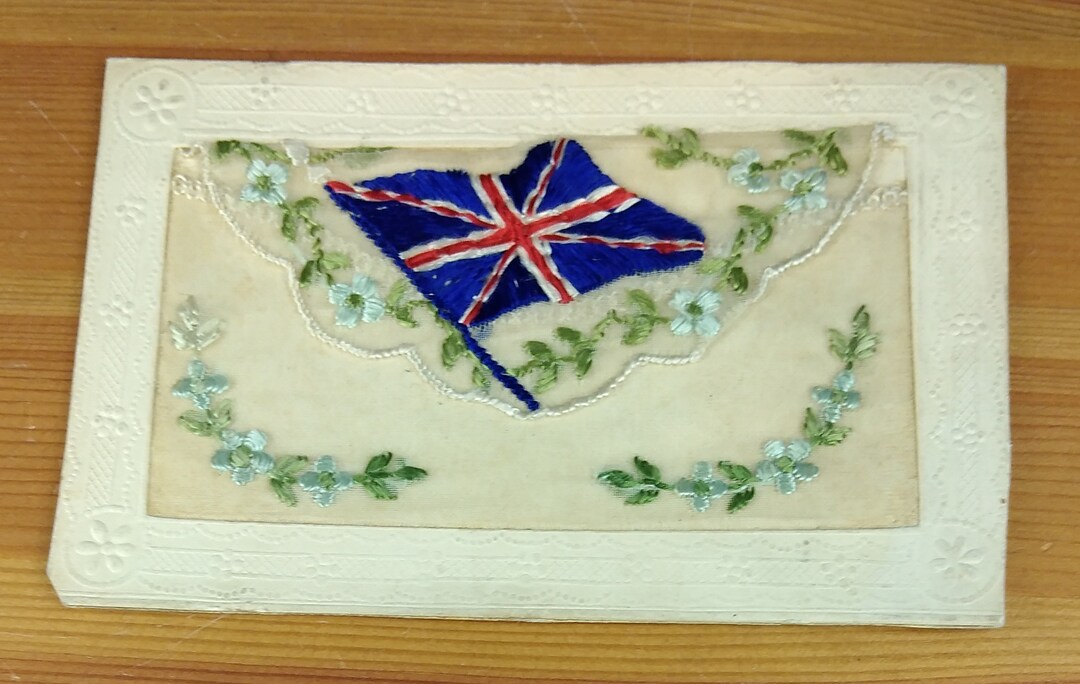 WW1 Embroidered Silk Postcard Union Jack Flag (D1C) - Etsy
