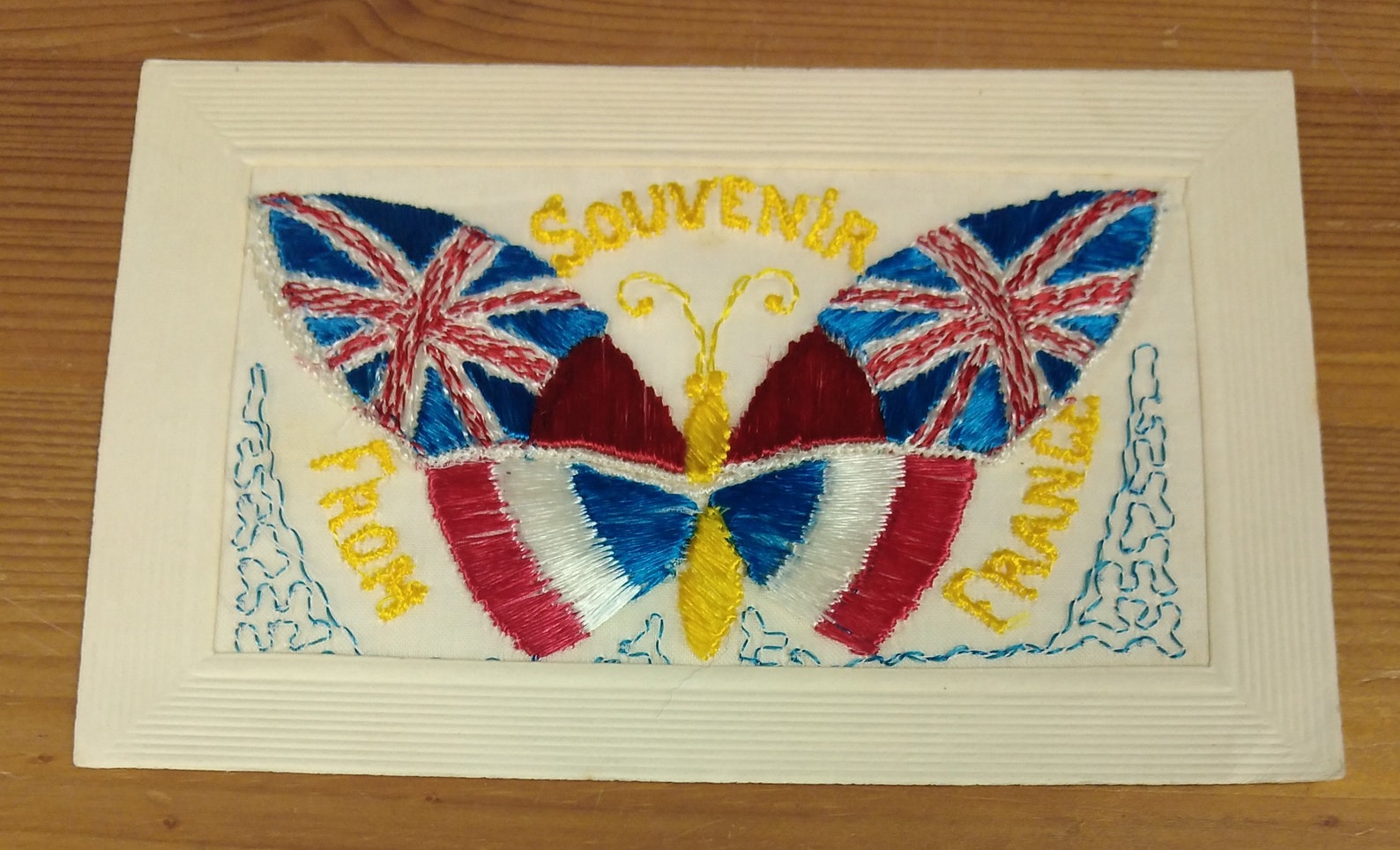 WW1 Embroidered Silk Postcard Souvenir From France Large Patriotic Butterfly (A1B) - Etsy
