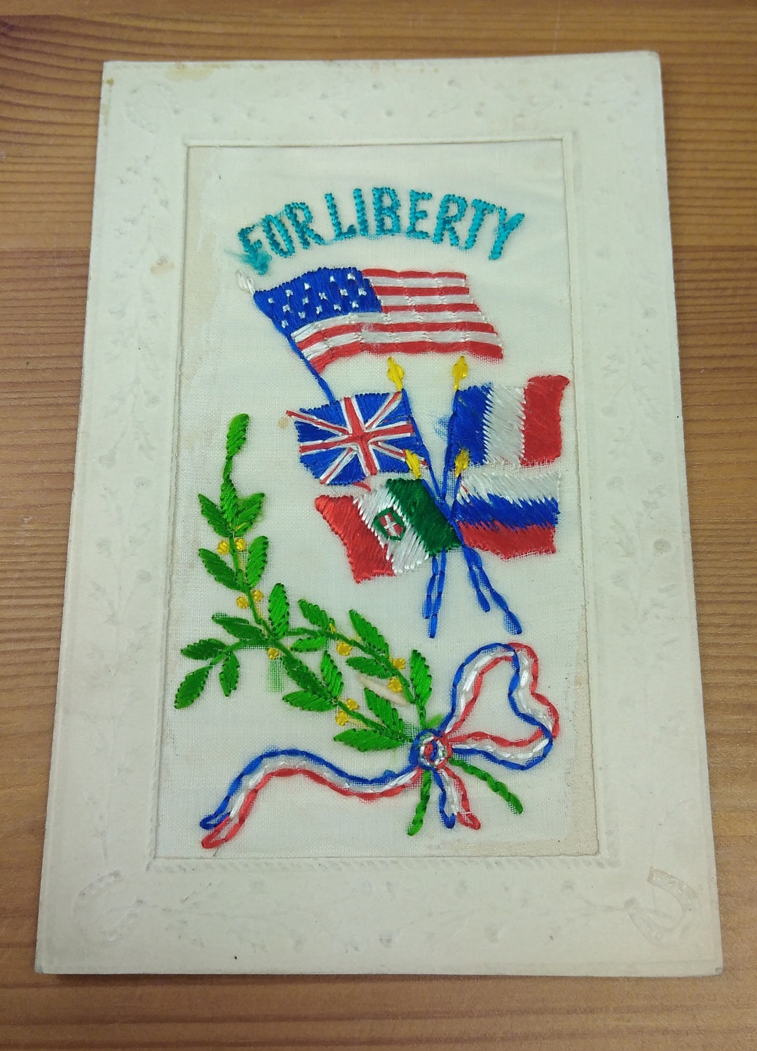 WW1 Embroidered Silk Postcard for Liberty (K1B) - Etsy