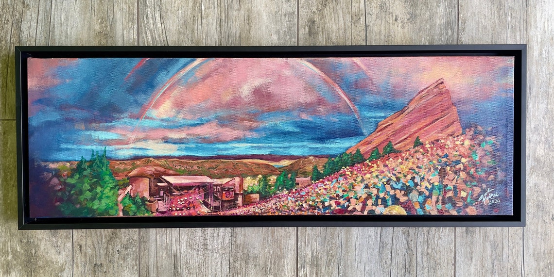 Original Red Rocks Amphitheater Painting. WSP Rainbow. - Etsy