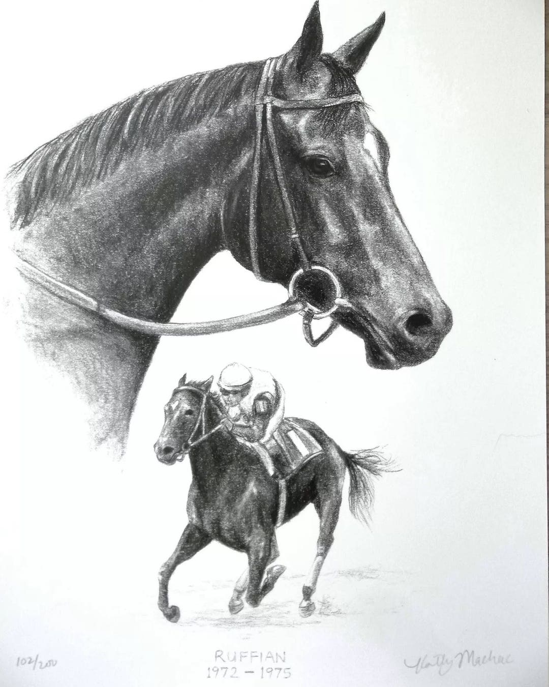 RUFFIAN Original Horse Racing Art Print - Etsy