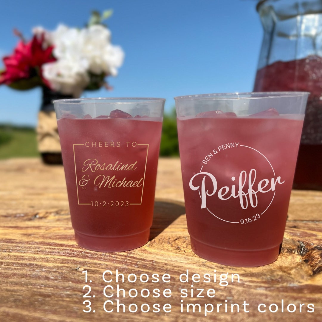 Cups for Wedding Frosted Cups Wedding Cups 12oz or 16oz Shatterproof ...