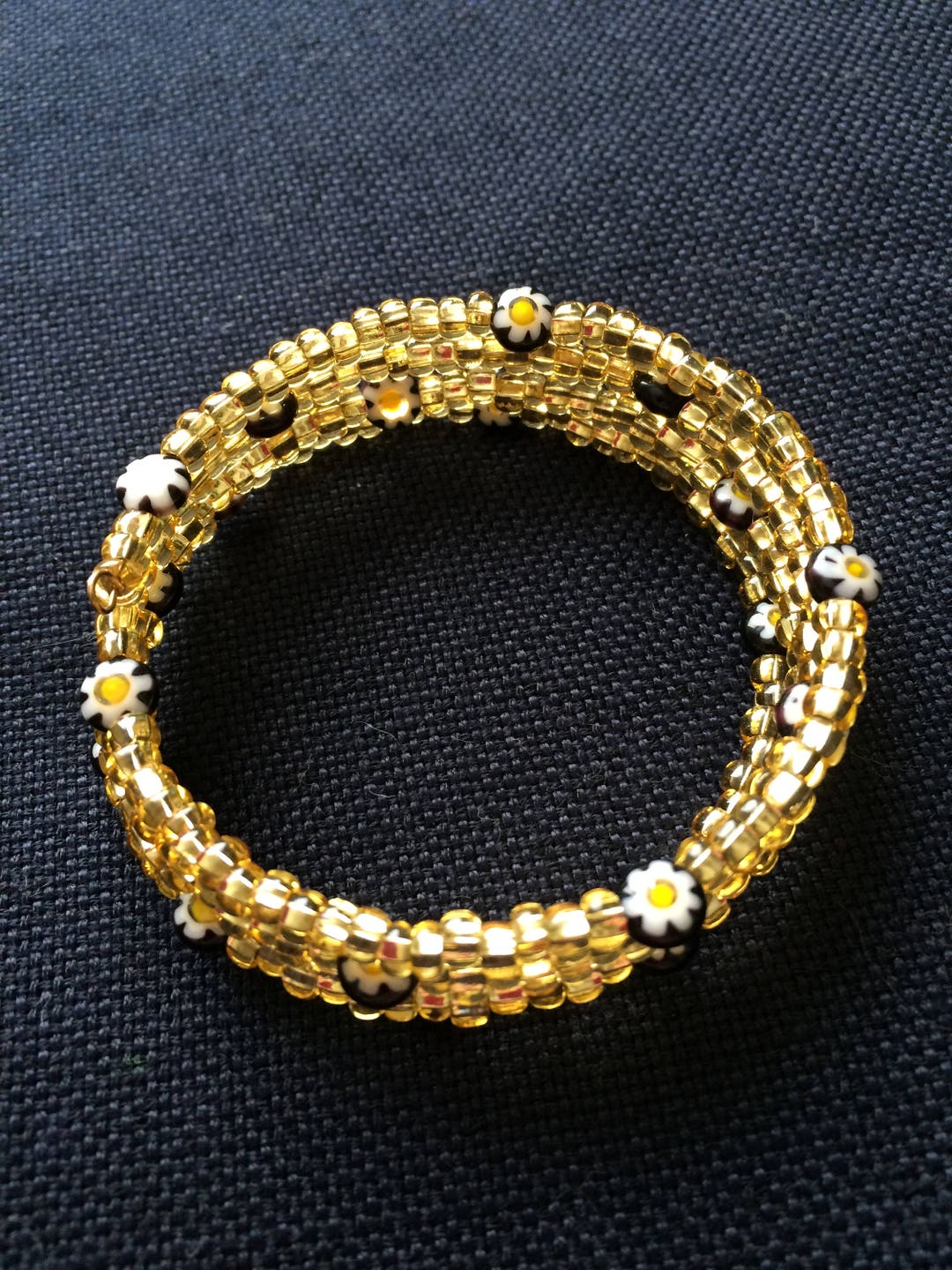 Gold Daisy Bracelet - Etsy