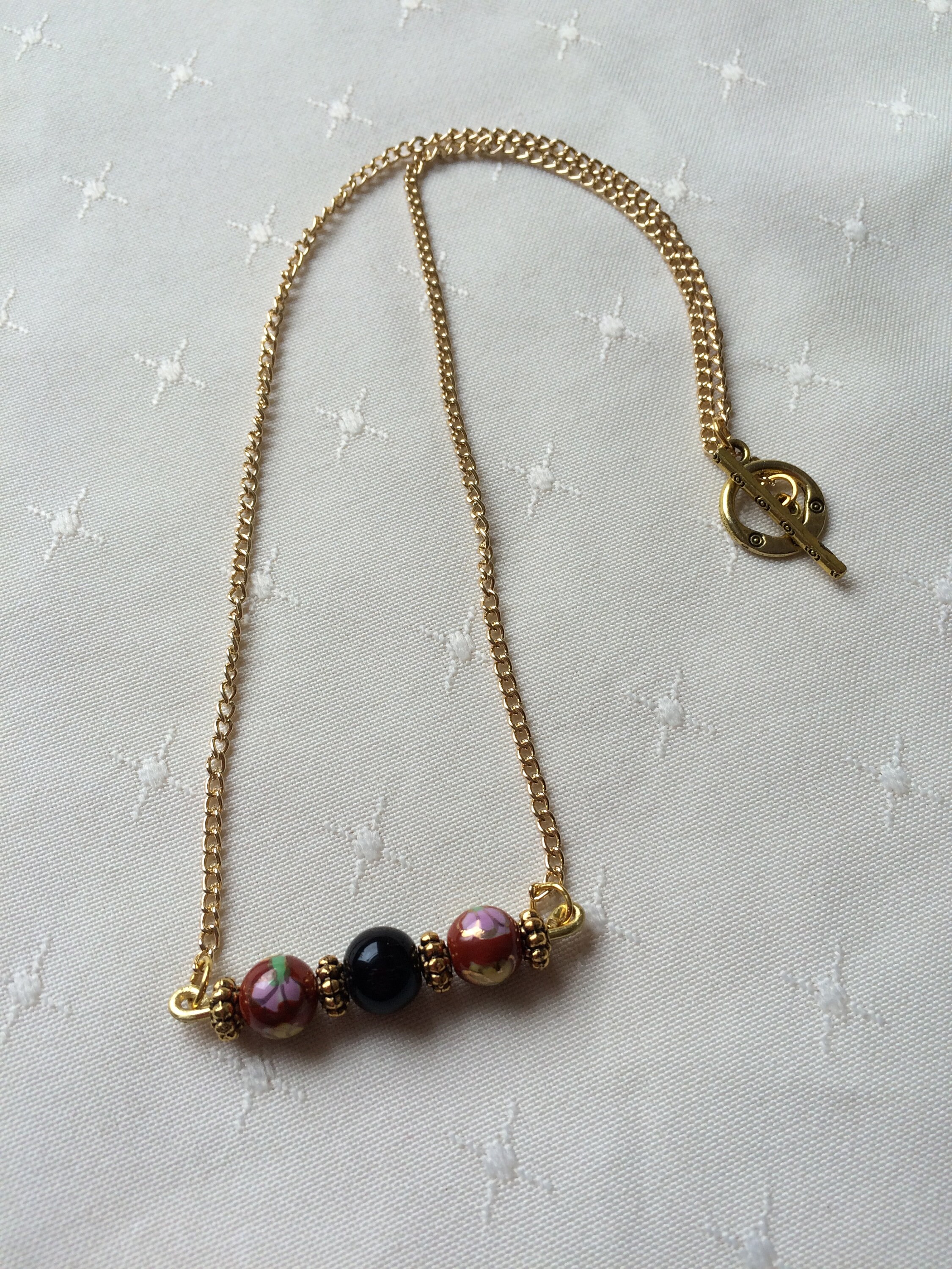 Flower Bead Bar Necklace - Etsy