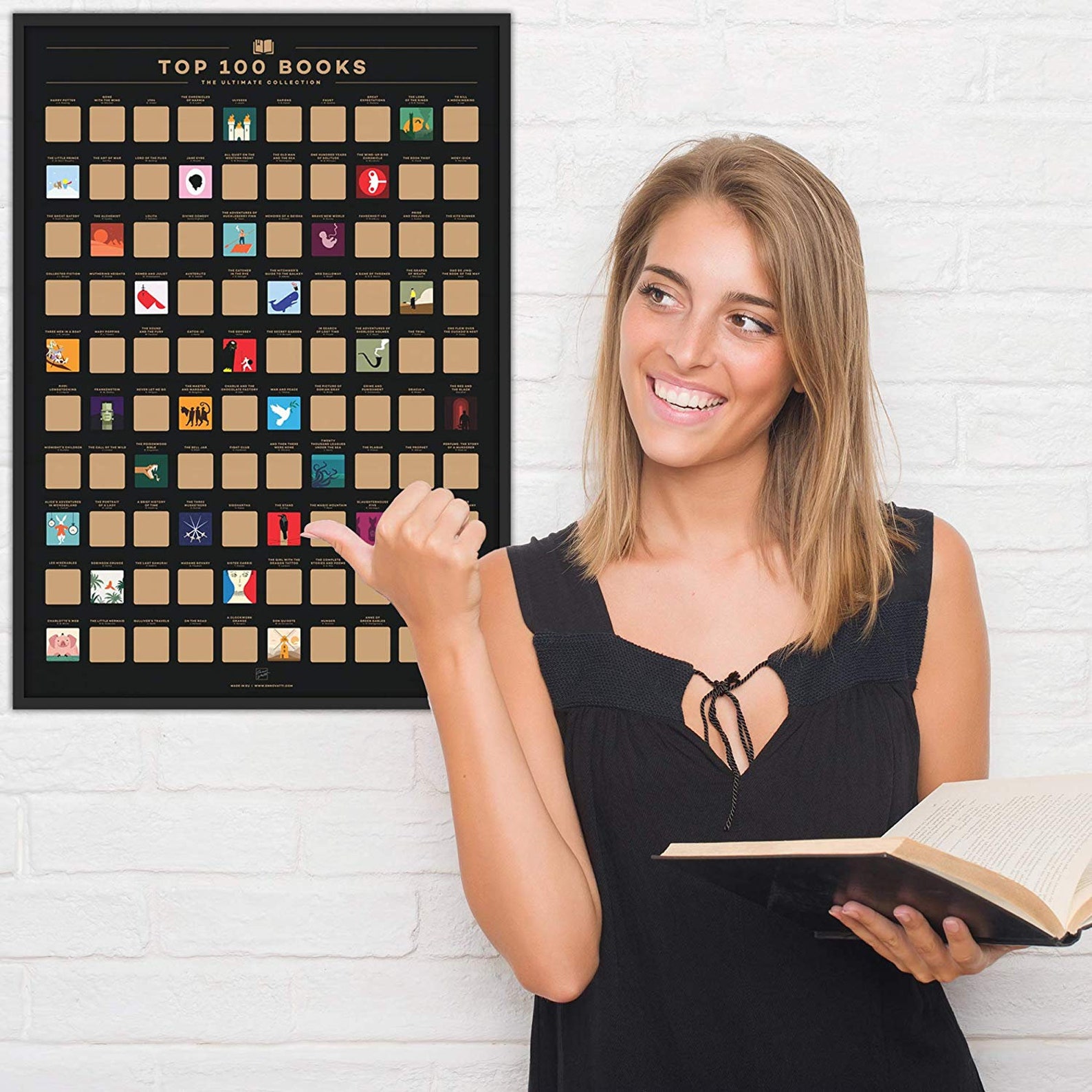 100 Books Scratch off Poster - Best Literature of All Time Bucket List ...