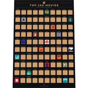 100 Movies Scratch off Poster - Top Films of All Time Bucket List (42 X ...