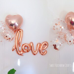 40" Rose Gold LOVE Balloon Script Foil Balloon | Wedding Decoration ...