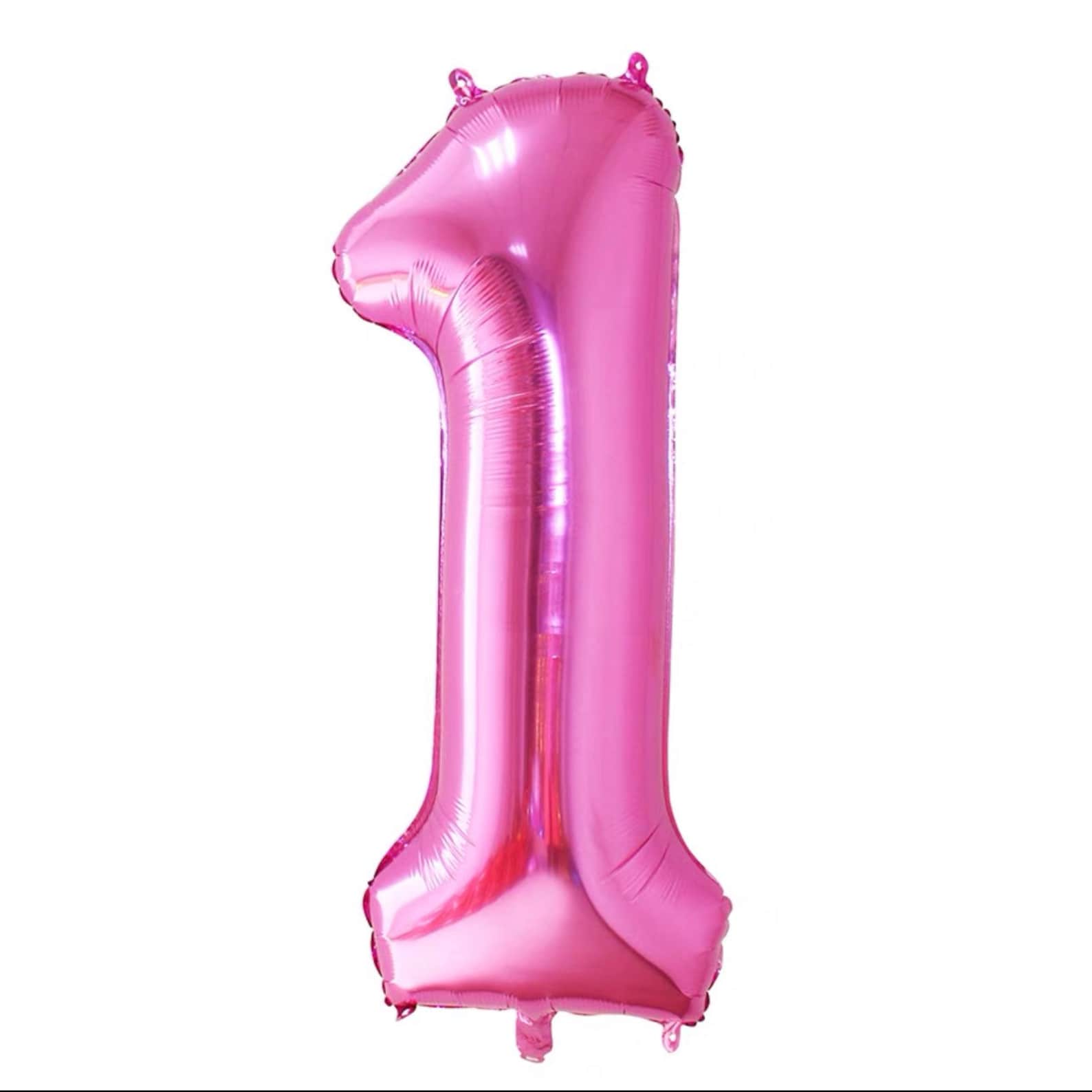 40 / 101cm Pink/ Blue Number 1 Balloon Foil Balloon - Etsy