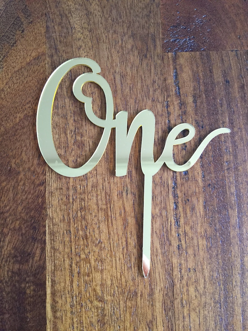 One Script Acrylic Cake Topper First Birthday Cake Topper - Etsy
