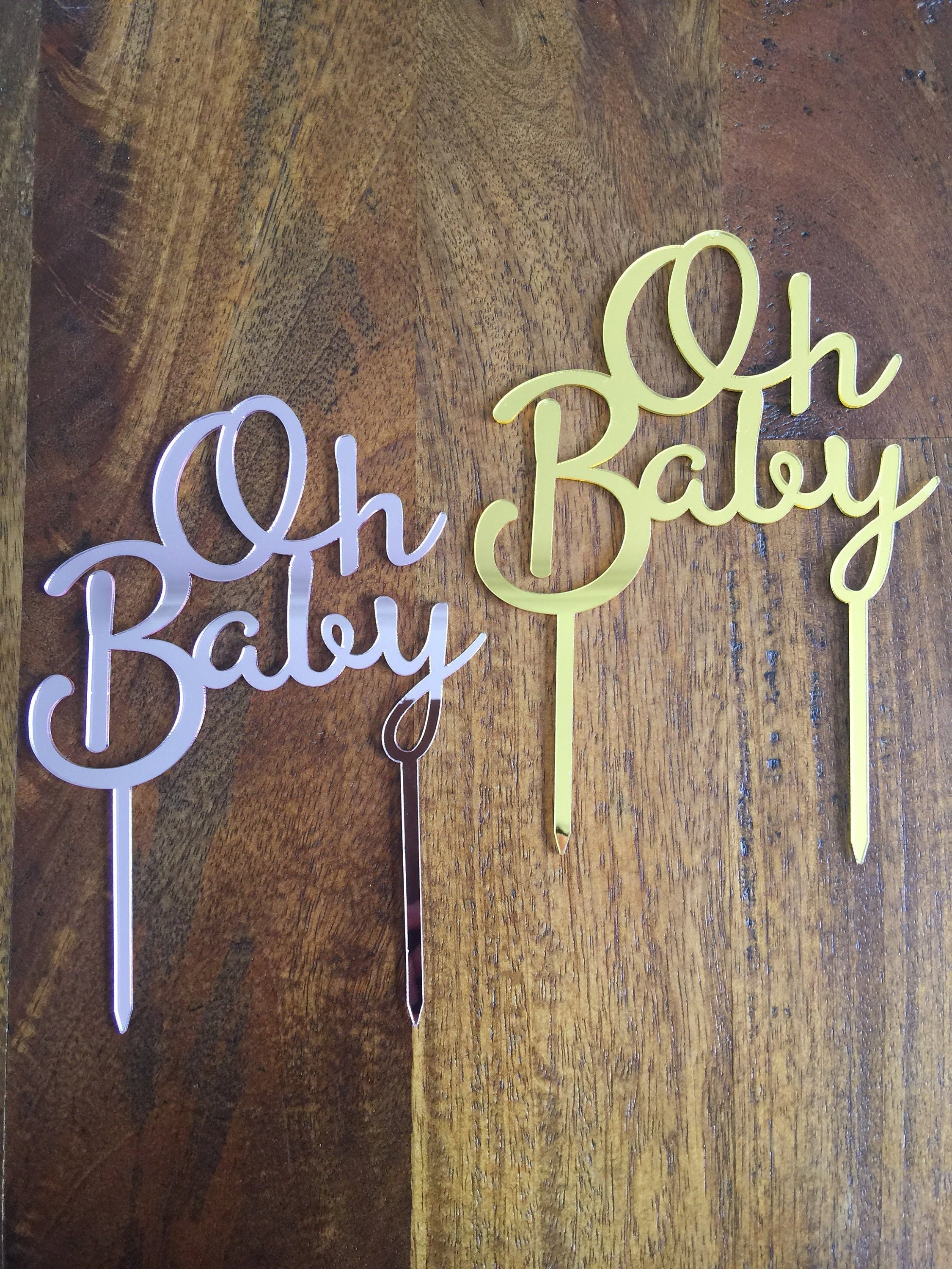 Oh Baby Script Acrylic Cake Topper Baby Shower Cake Topper | Etsy