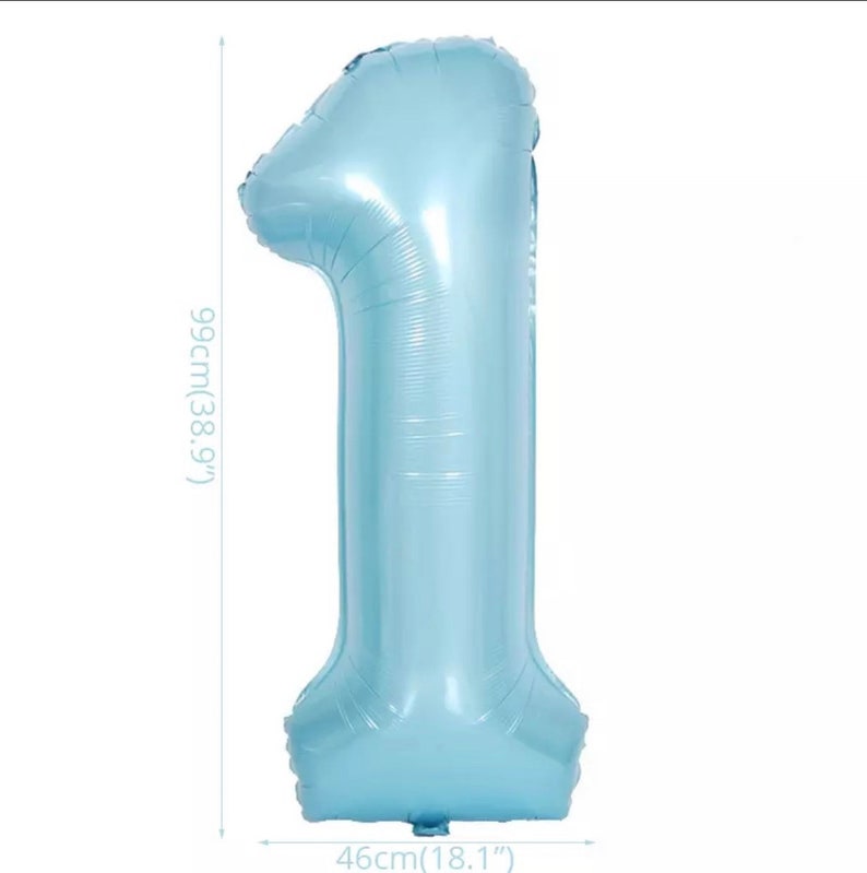 40" / 101cm Pink/ Blue Number 1 Balloon Foil Balloon| Birthday Party ...