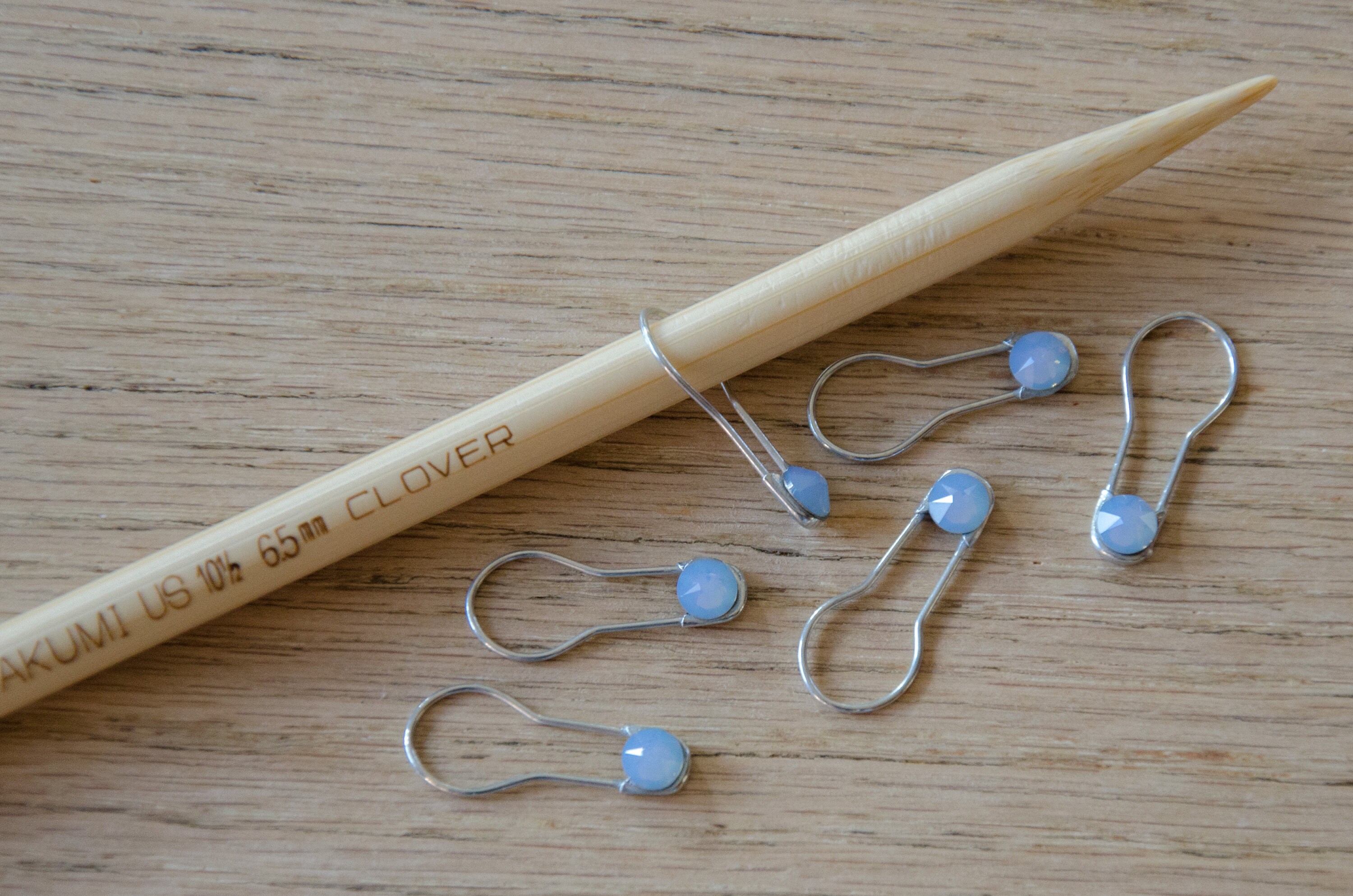Locking Stitch Markers Genuine Tiger Opal Set of Six Sewing & Fiber ...