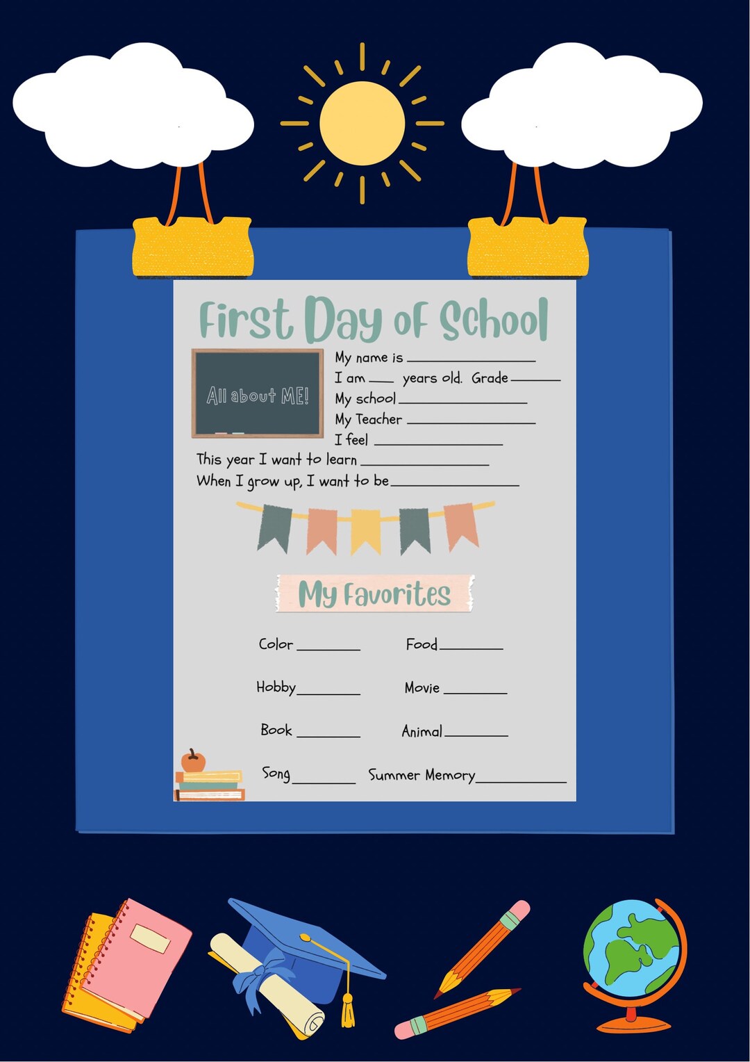 First Day of School Questions - Etsy