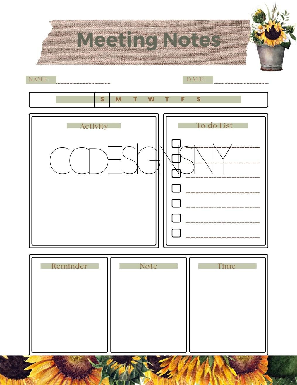 Sunflower Printable Weekly Planner Sunflower Digital Planner 2023 ...