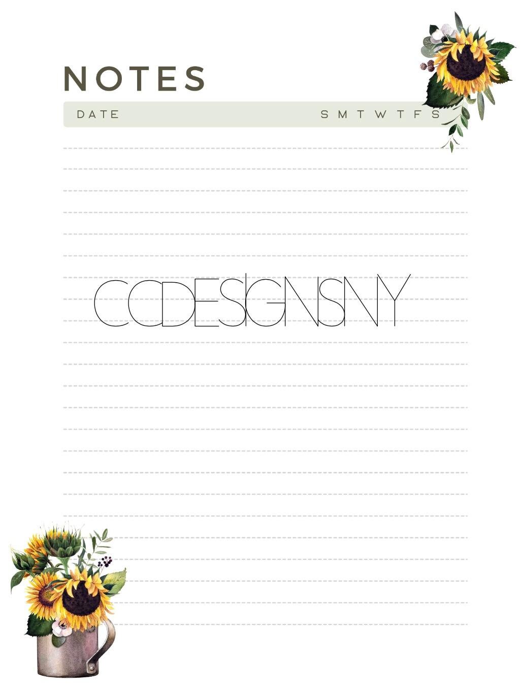 Sunflower Printable Weekly Planner Sunflower Digital Planner 2023 ...
