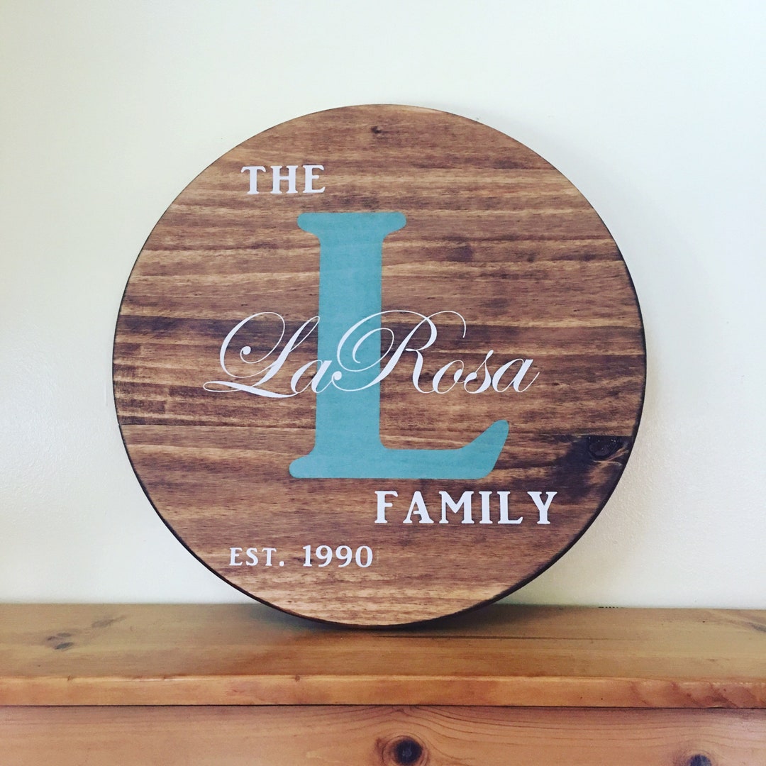 Customized Wooden Family Monogram Sign - Etsy