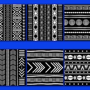 18 Black African Textile Digital Patterns - High Res. Digital Paper ...