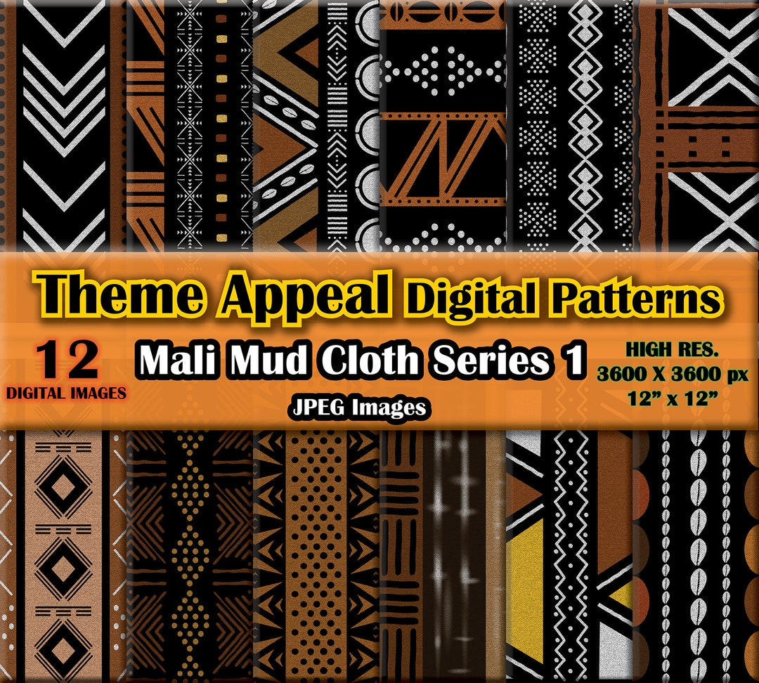 Mali Mud Cloth Digital Paper African Designs - High Res Jpeg Format - Etsy