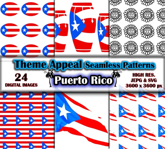 24 Images Puerto Rico Digital Seamless Designs High Res. - Etsy