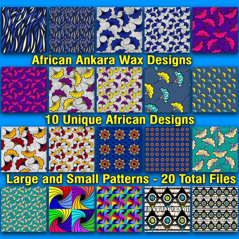 African Ankara Wax Digital Images Collection. Instant Digital Download ...