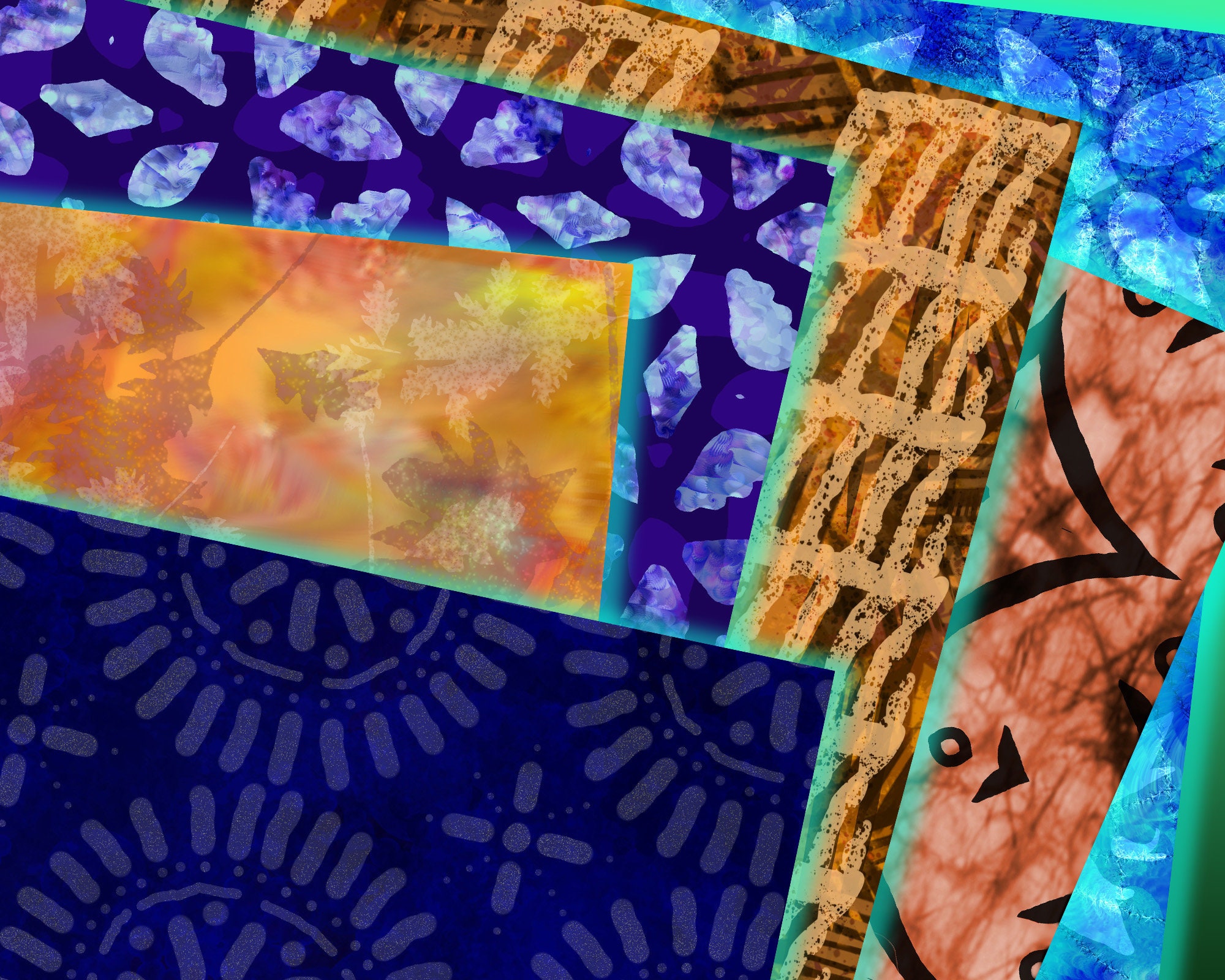 12 African Batik Digital Papers - High Res. Jpeg Digital Downloadable ...