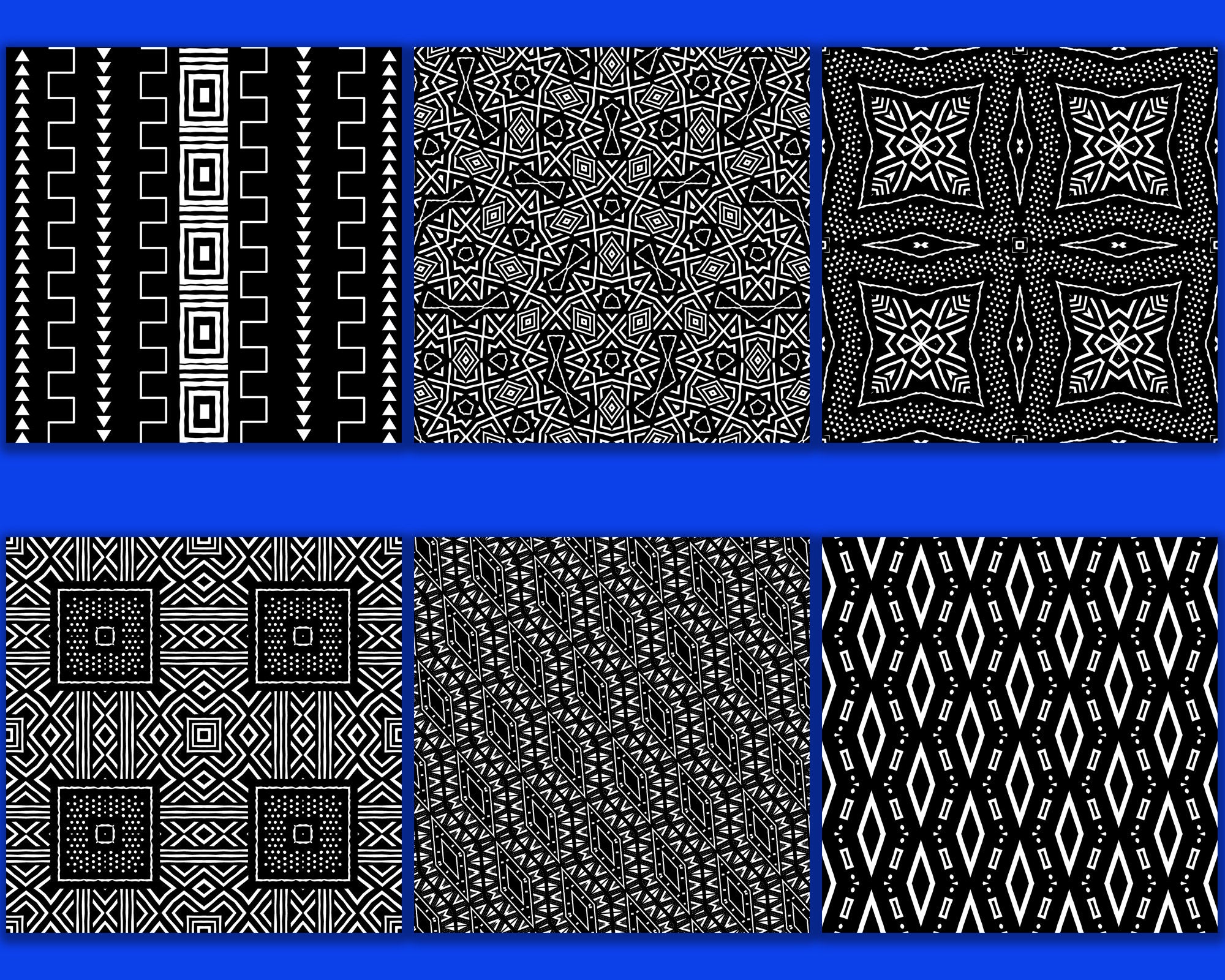 18 Black African Textile Digital Patterns - High Res. Digital Paper ...