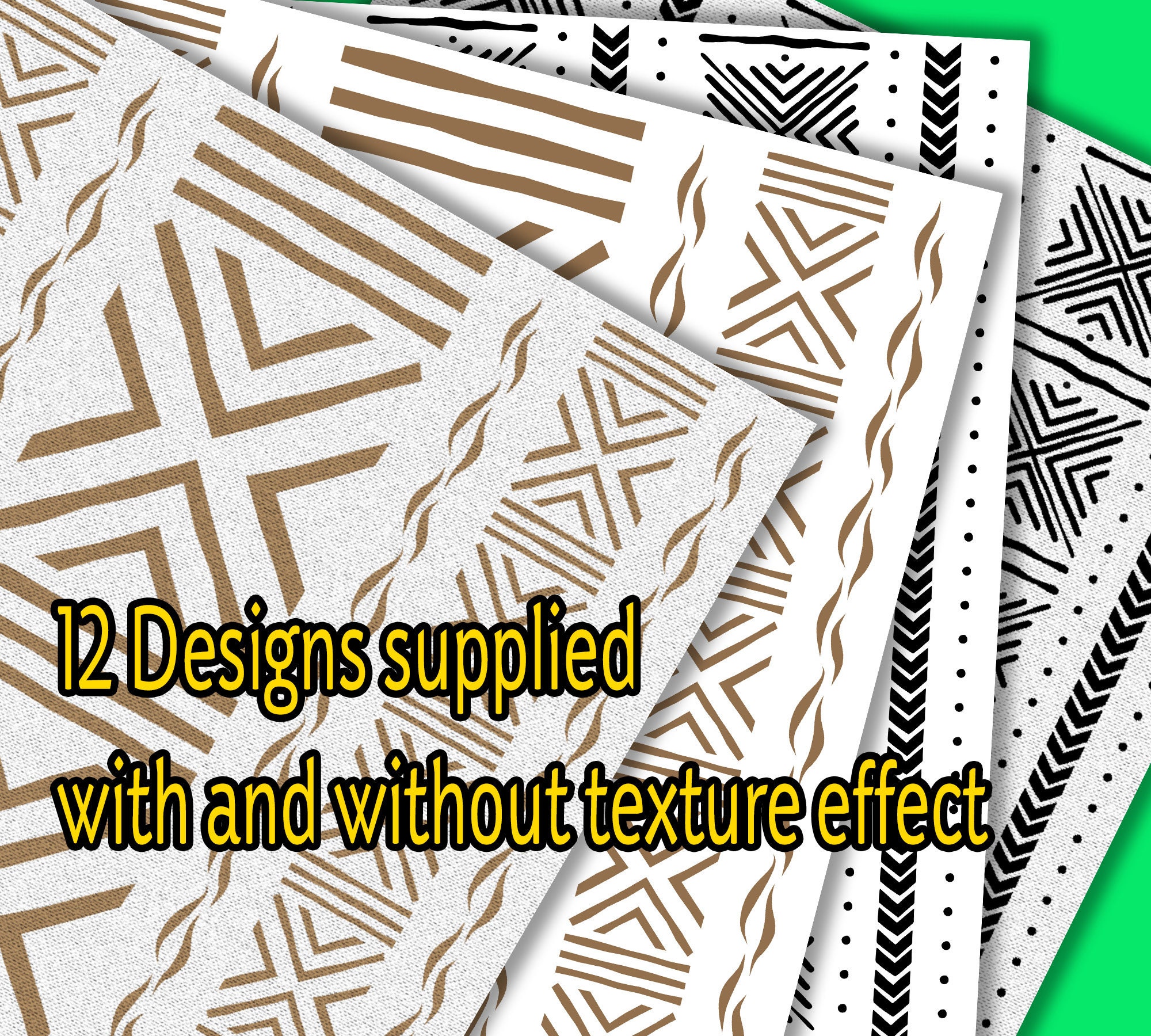 12 African White Mud Cloth Bogolan Fabric Digital Patterns - Etsy
