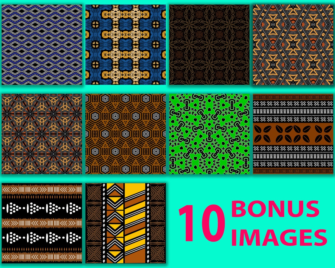 24 African Fabric Seamless Digital Patterns Plus 10 New Bonus Images ...