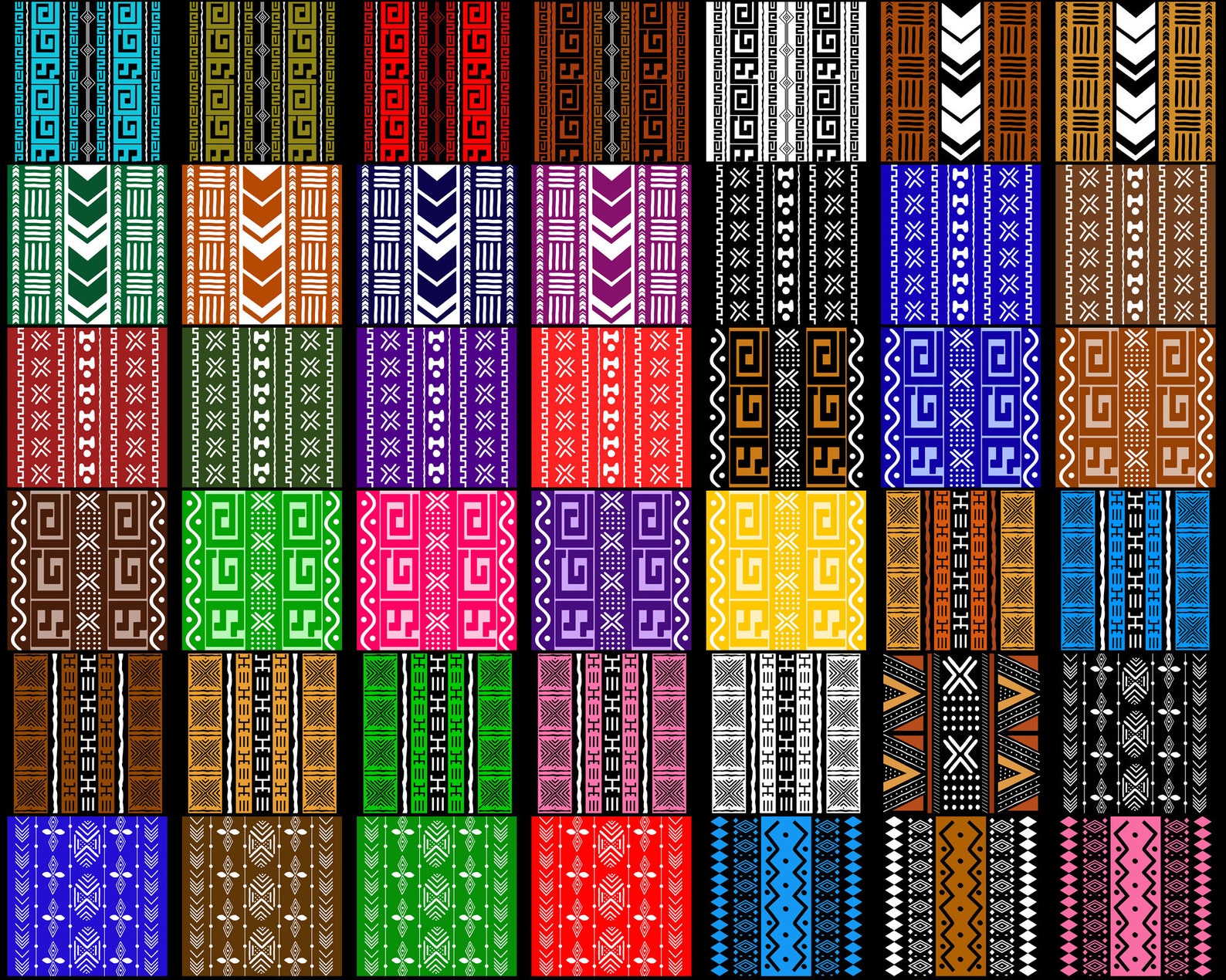 135 Images African Mega Mud Cloth Fabric Design Bundle - Bogolan Fabric ...