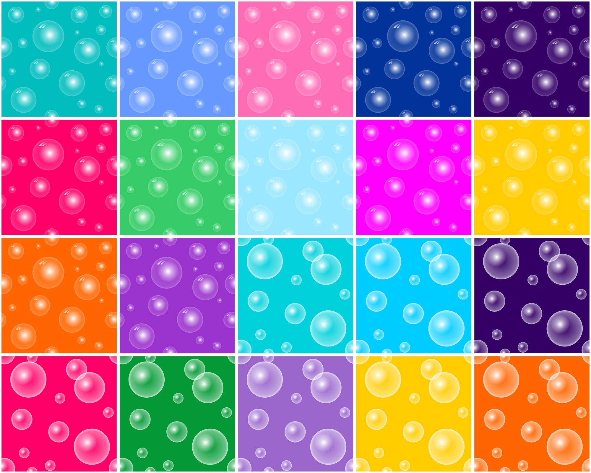 60 Images Bubbles Galore Digital Seamless Designs - High Res. Colorful ...