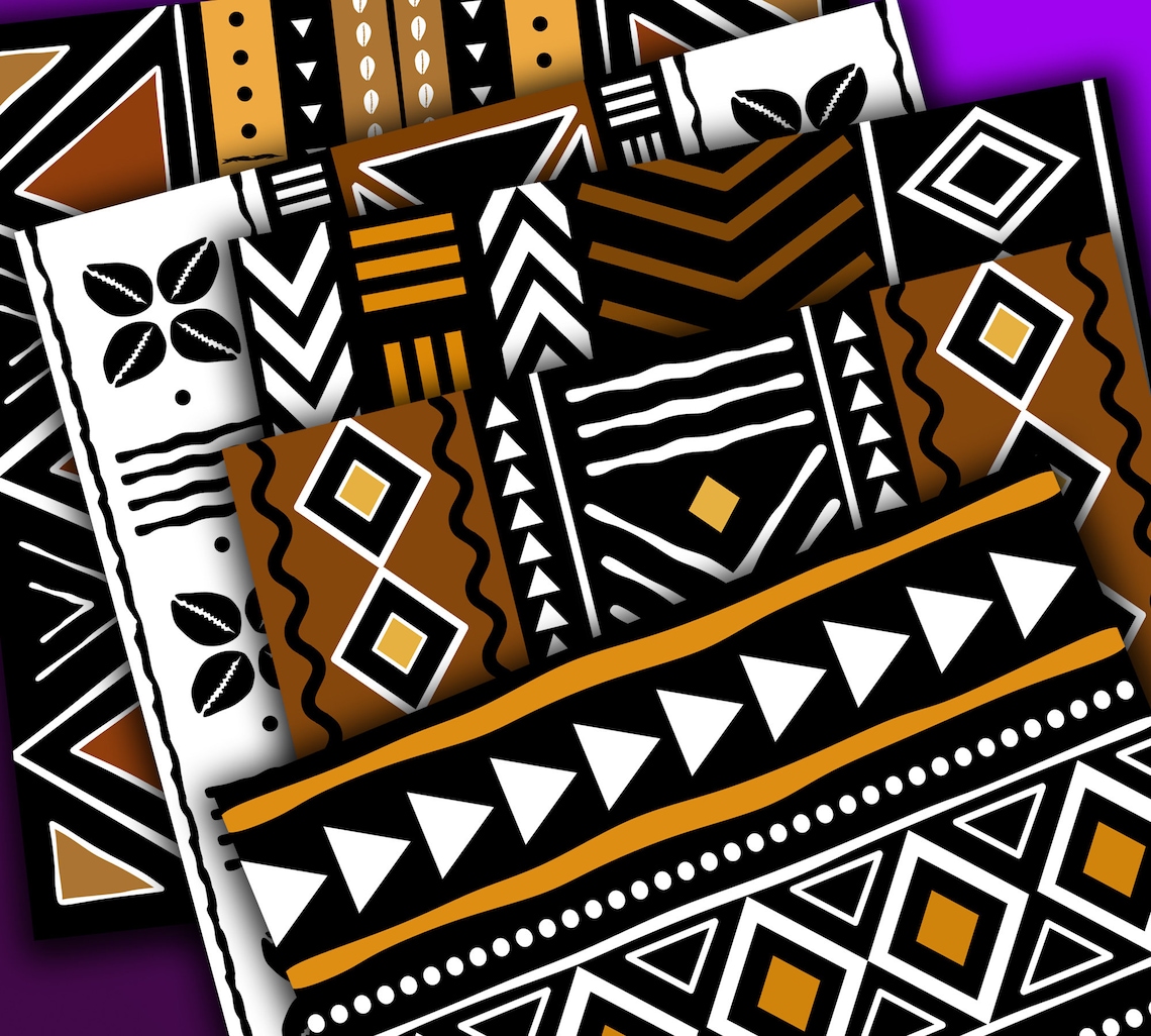 10 African Mud Cloth - Bogolan Fabric Digital Patterns - High Res ...