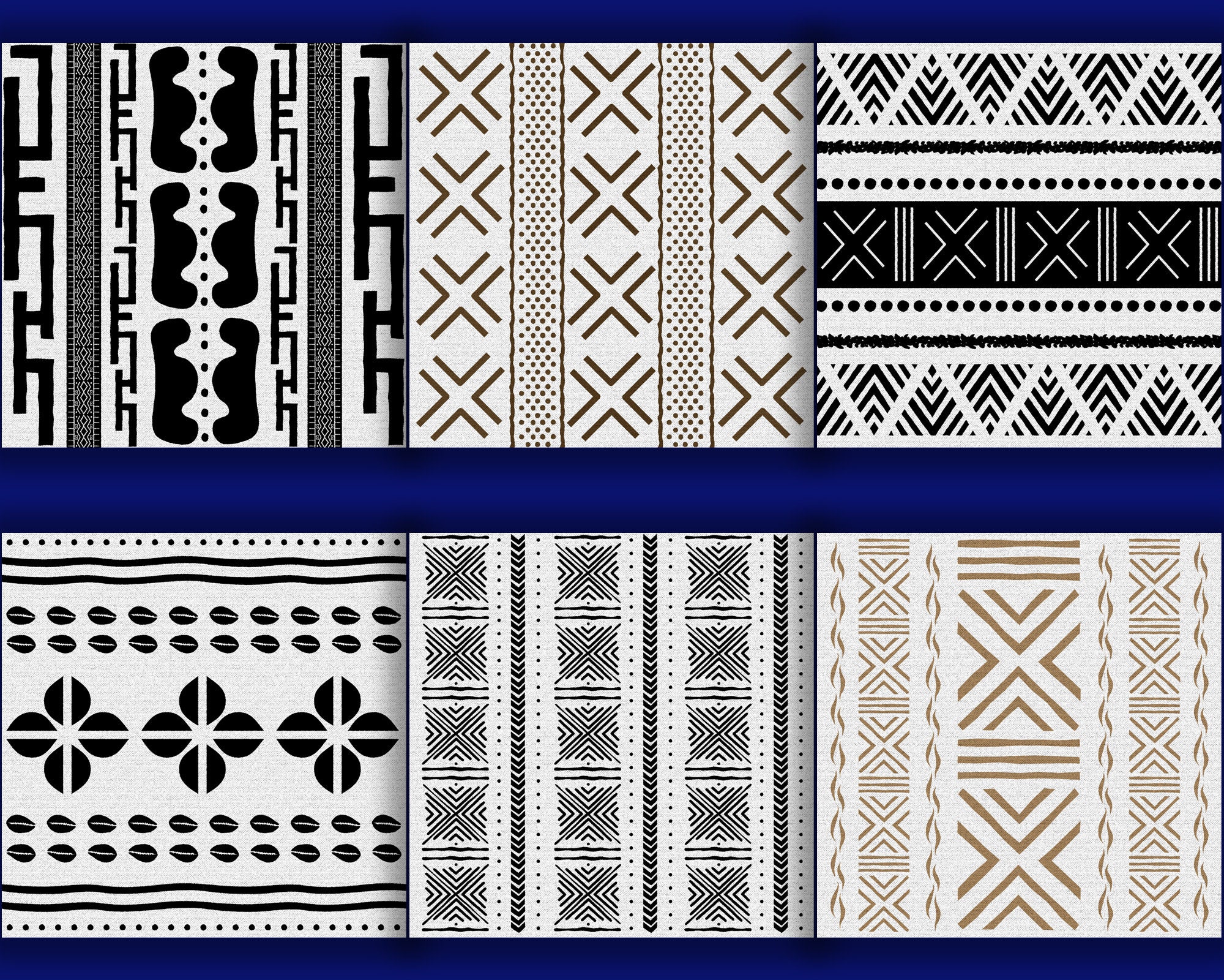 12 African White Mud Cloth - Bogolan Fabric Digital Patterns - High Res ...