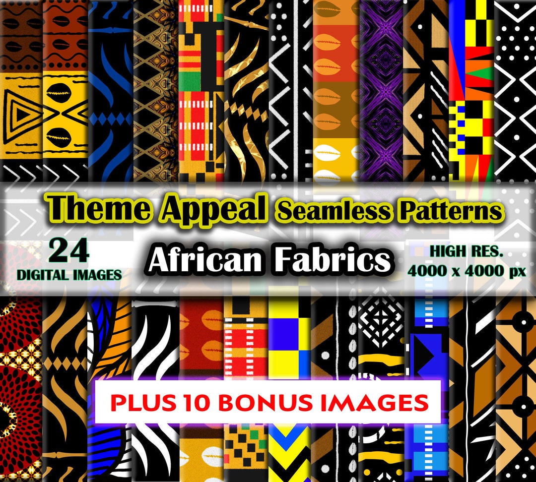 24 African Fabric Seamless Digital Patterns Plus 10 New Bonus Images ...