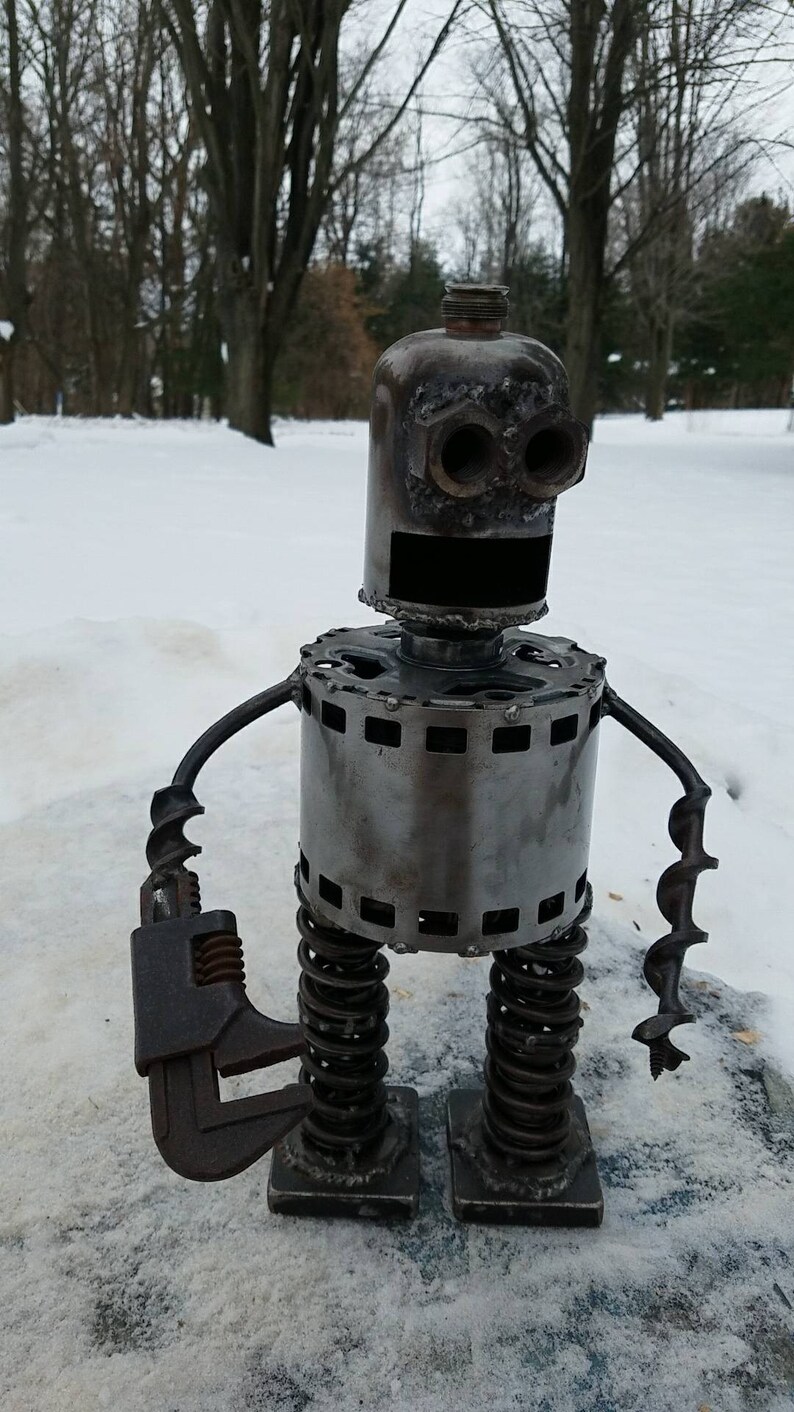 Scrap Metal Robot Sculpture | Etsy