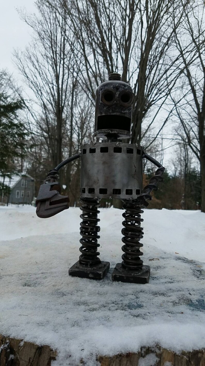 Scrap Metal Robot Sculpture | Etsy