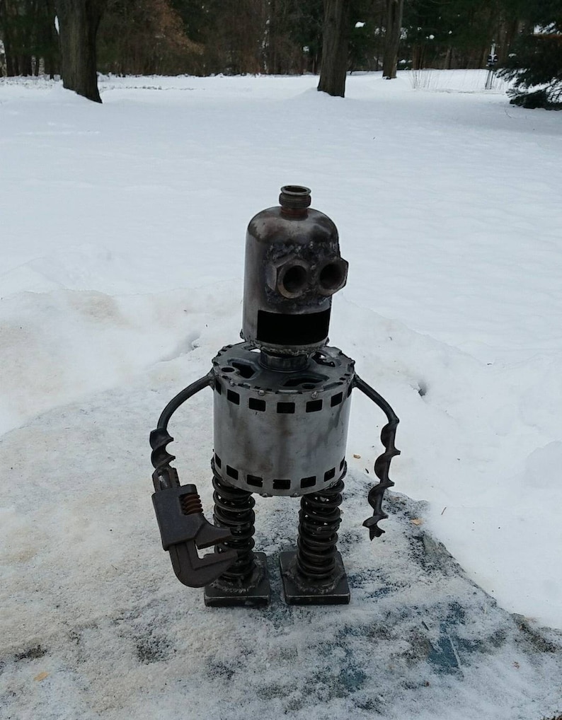 Scrap Metal Robot Sculpture | Etsy