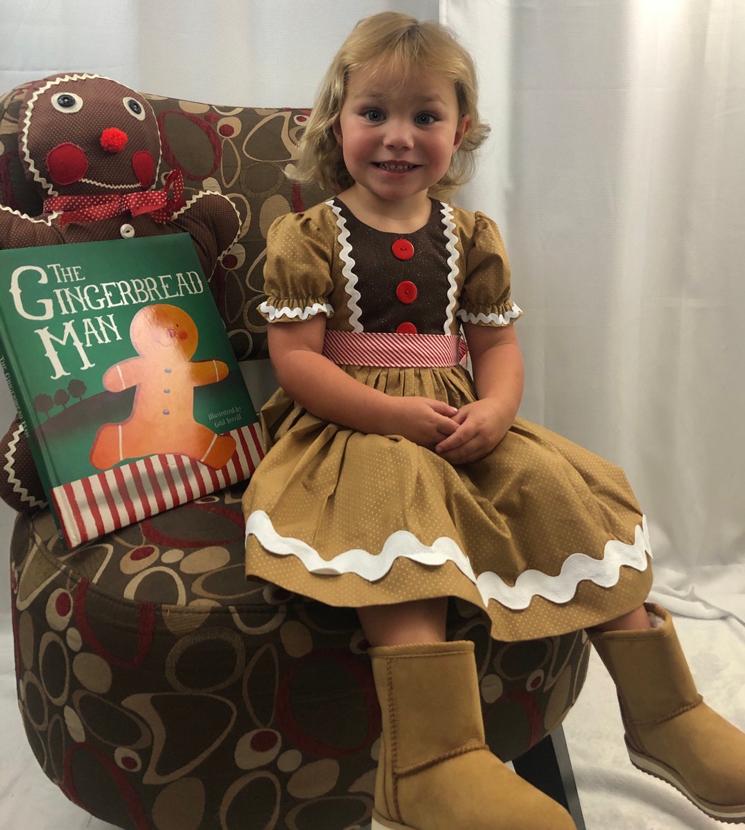 Gingerbread Dress, Christmas Dress, Santa Photo Outfit, - Etsy
