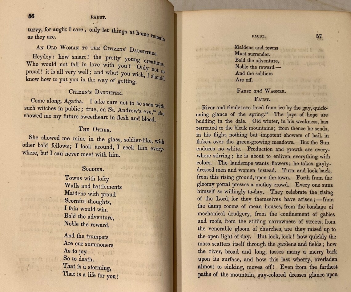 1859 Faust A Dramatic Poem by Goethe - Etsy