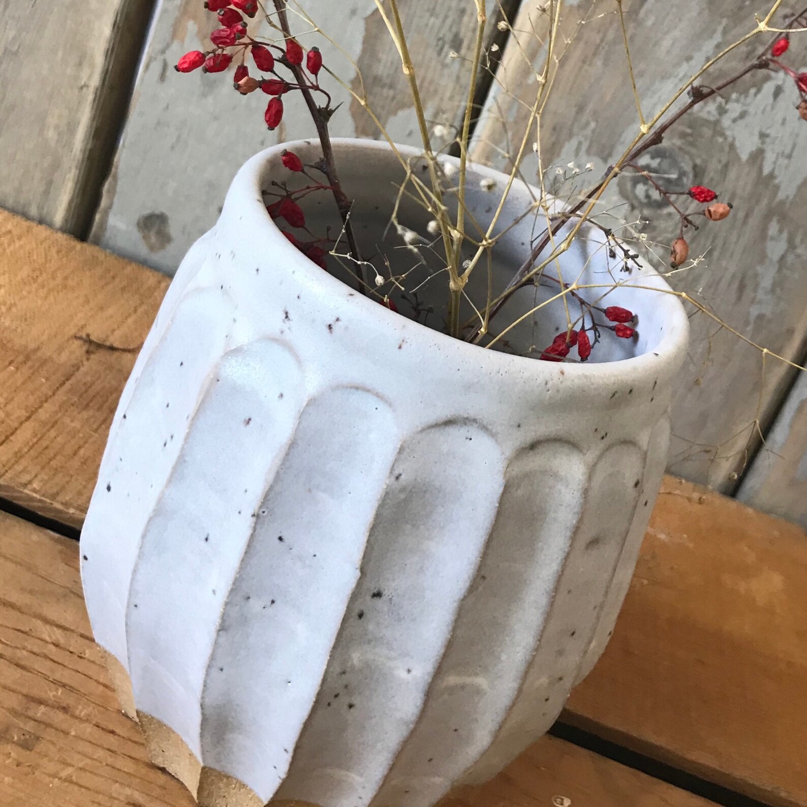 Handmade Vase Kitchen Utensil Holder White Textured Vase - Etsy