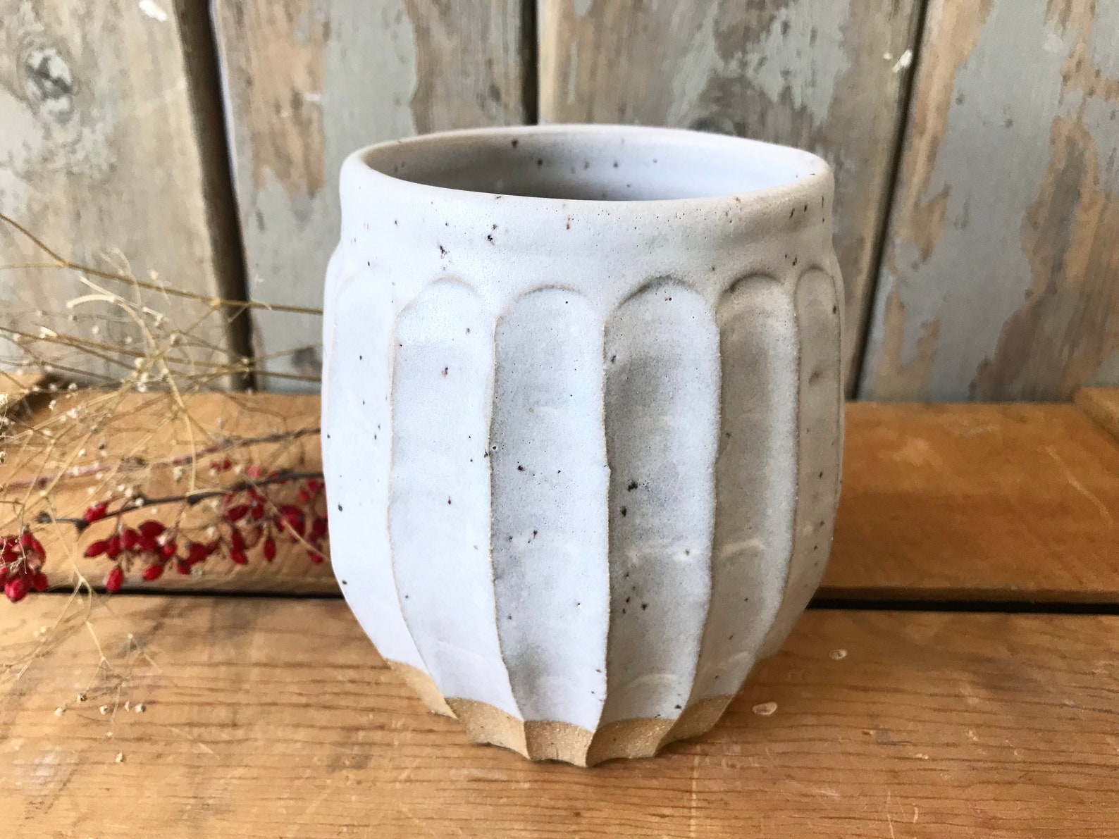 Handmade Vase Kitchen Utensil Holder White Textured Vase - Etsy
