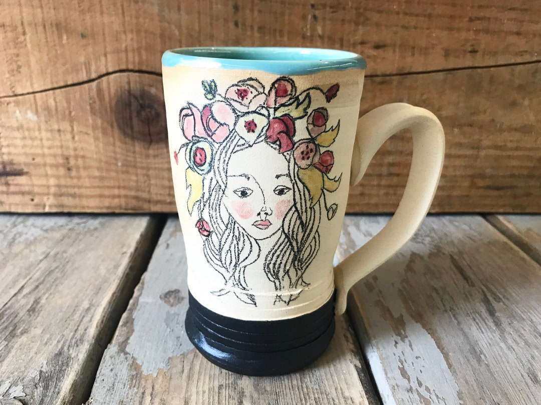 Boho Mug - Bohemian Pottery - Pottery Handmade - Hippie Mug - Flower ...