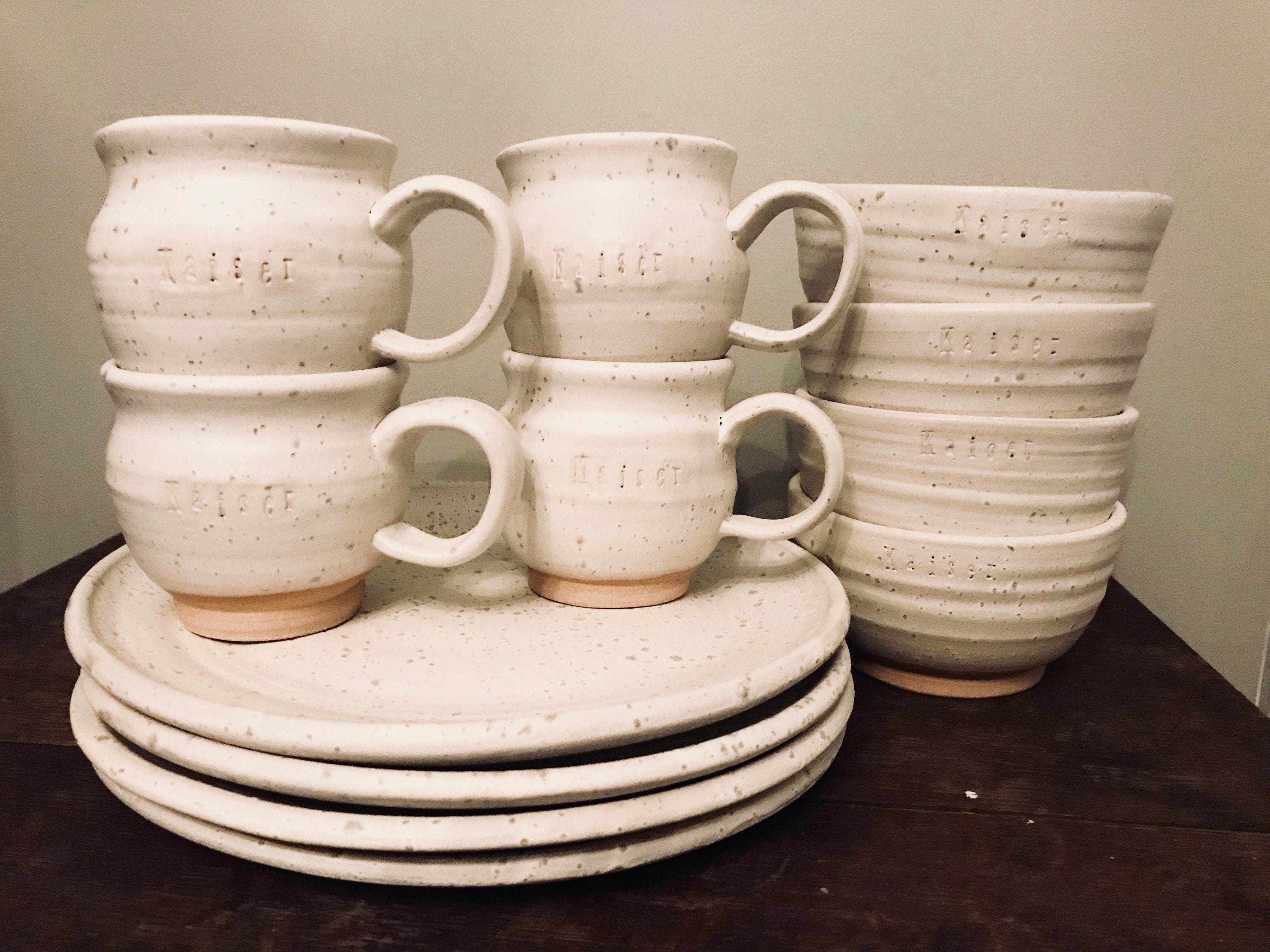 Custom order Handpainted ceramics Personal order Dinnerware set Cup and ...