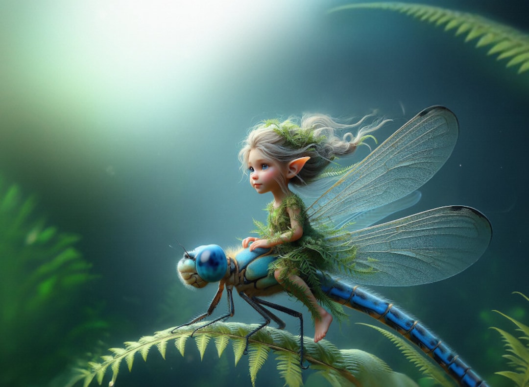 Printable Fairy Wall Art: "preparing for Flight." Digital Download Art ...