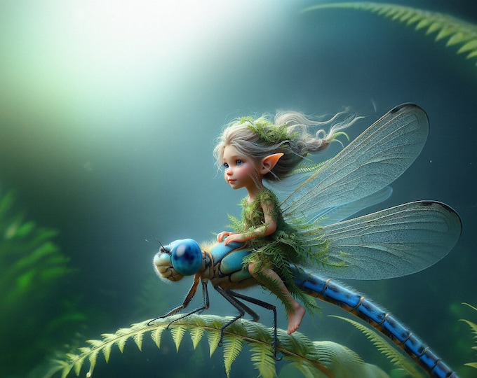 Printable Fairy Wall Art: "preparing for Flight." Digital Download Art ...