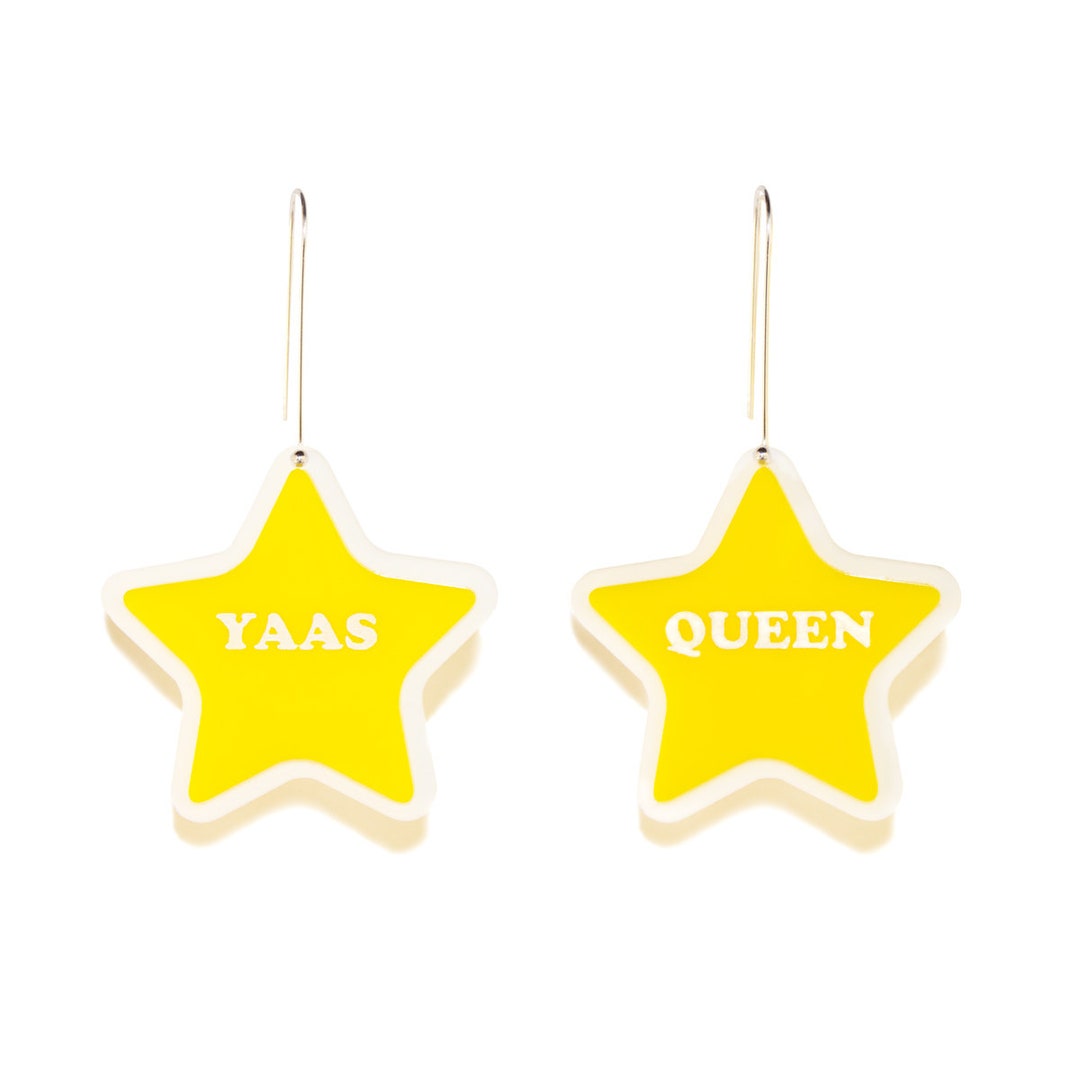 Yaas Queen the Mad Femme Collection Dangle Drop Laser Cut Earrings ...