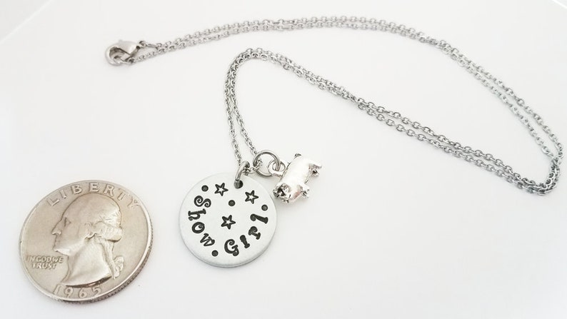 Show Girl Charm Necklace 4-H FFA Jewelry Custom Pig Accessory Hand ...