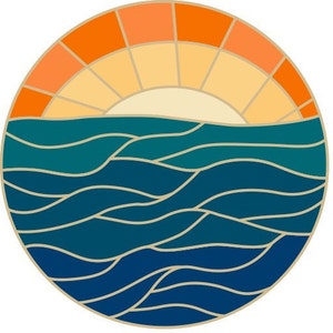 Across the Sea Sunrise Sunset Enamel Pin - Etsy