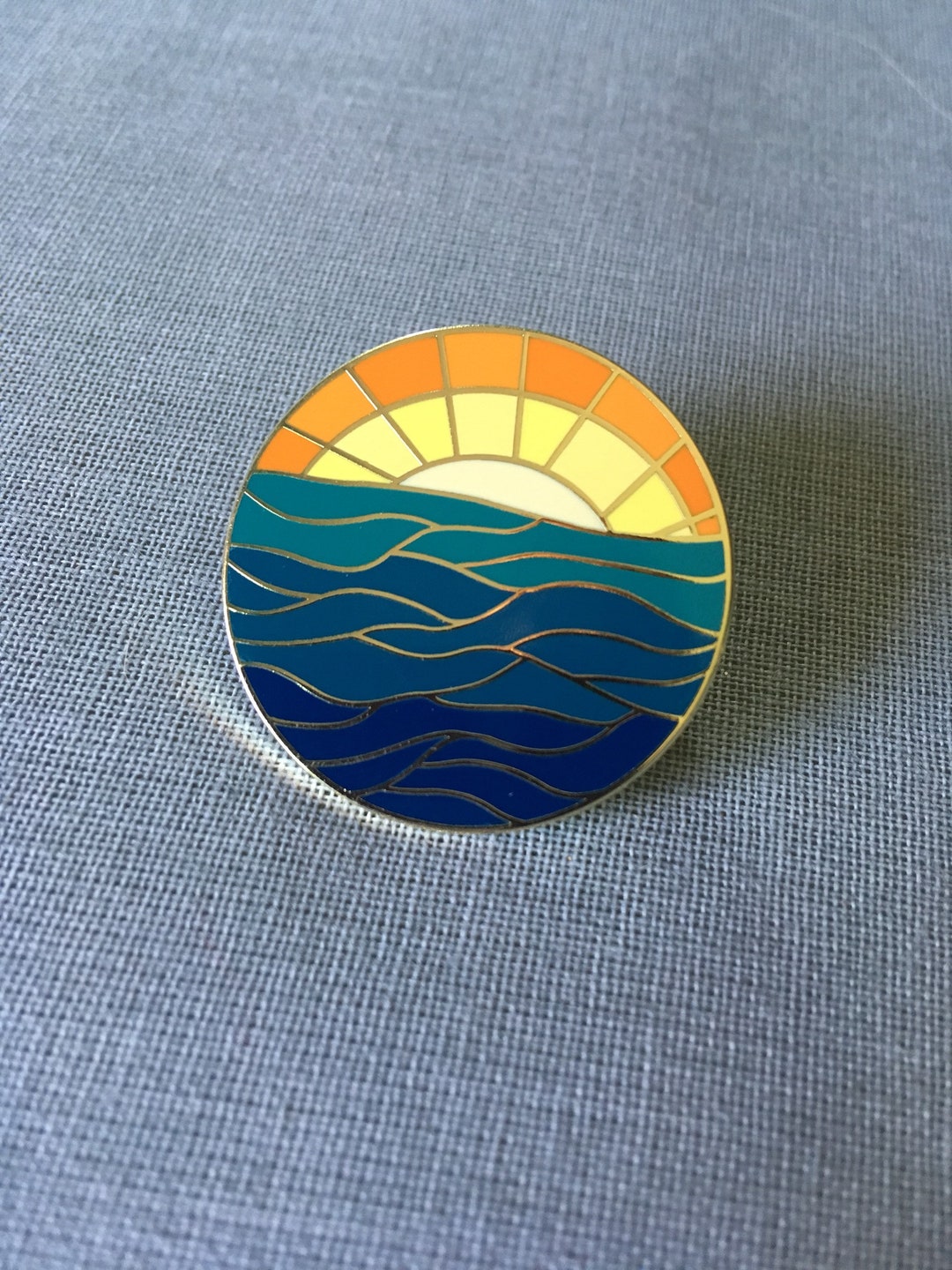 Across the Sea Sunrise Sunset Enamel Pin - Etsy